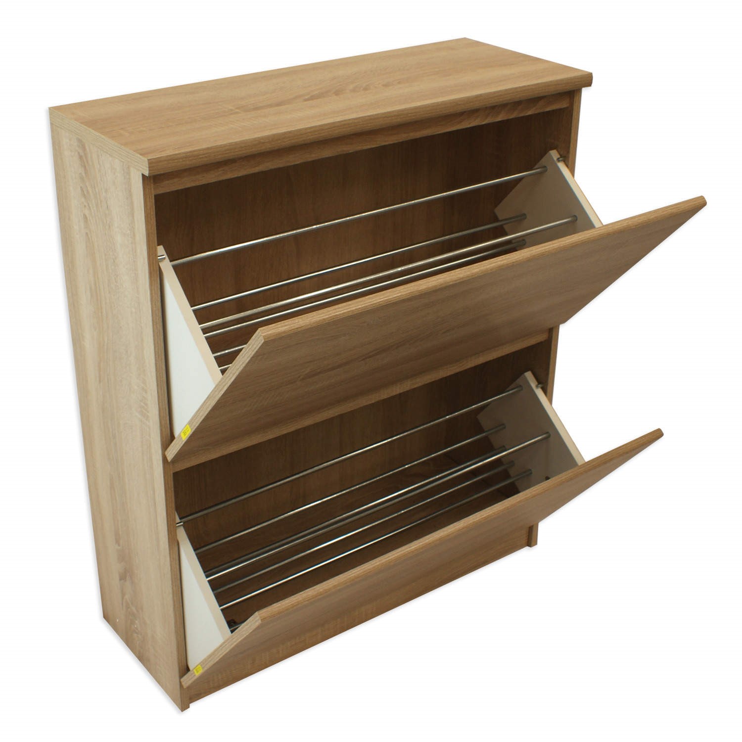 Billi Mia 2 Tier Shoe Cabinet in Oak 12 Pairs Furniture123